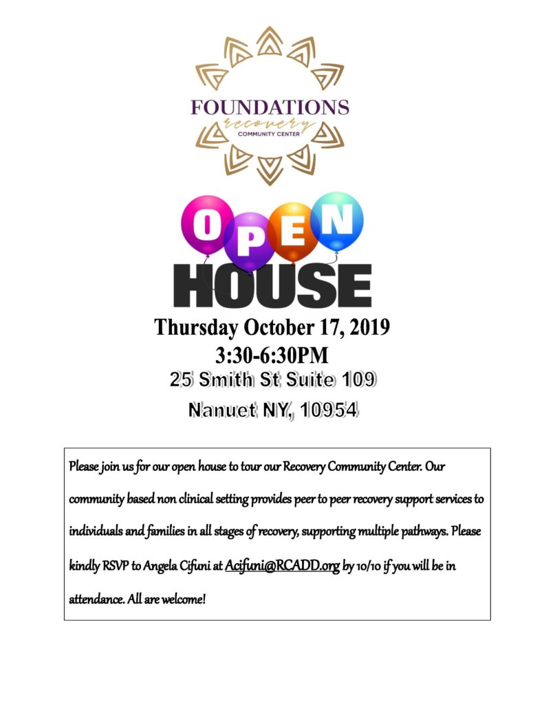 Foundations Recovery Community Center OPEN HOUSE - For Drug Help